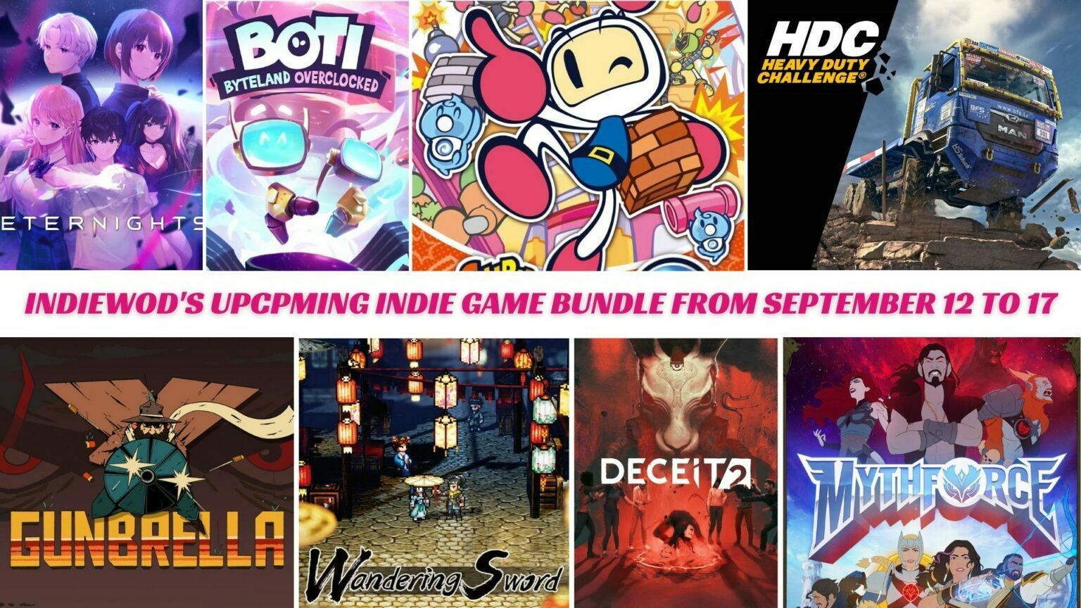 IndieWod’s Upcoming Indie Game Bundle of September 12 to 17